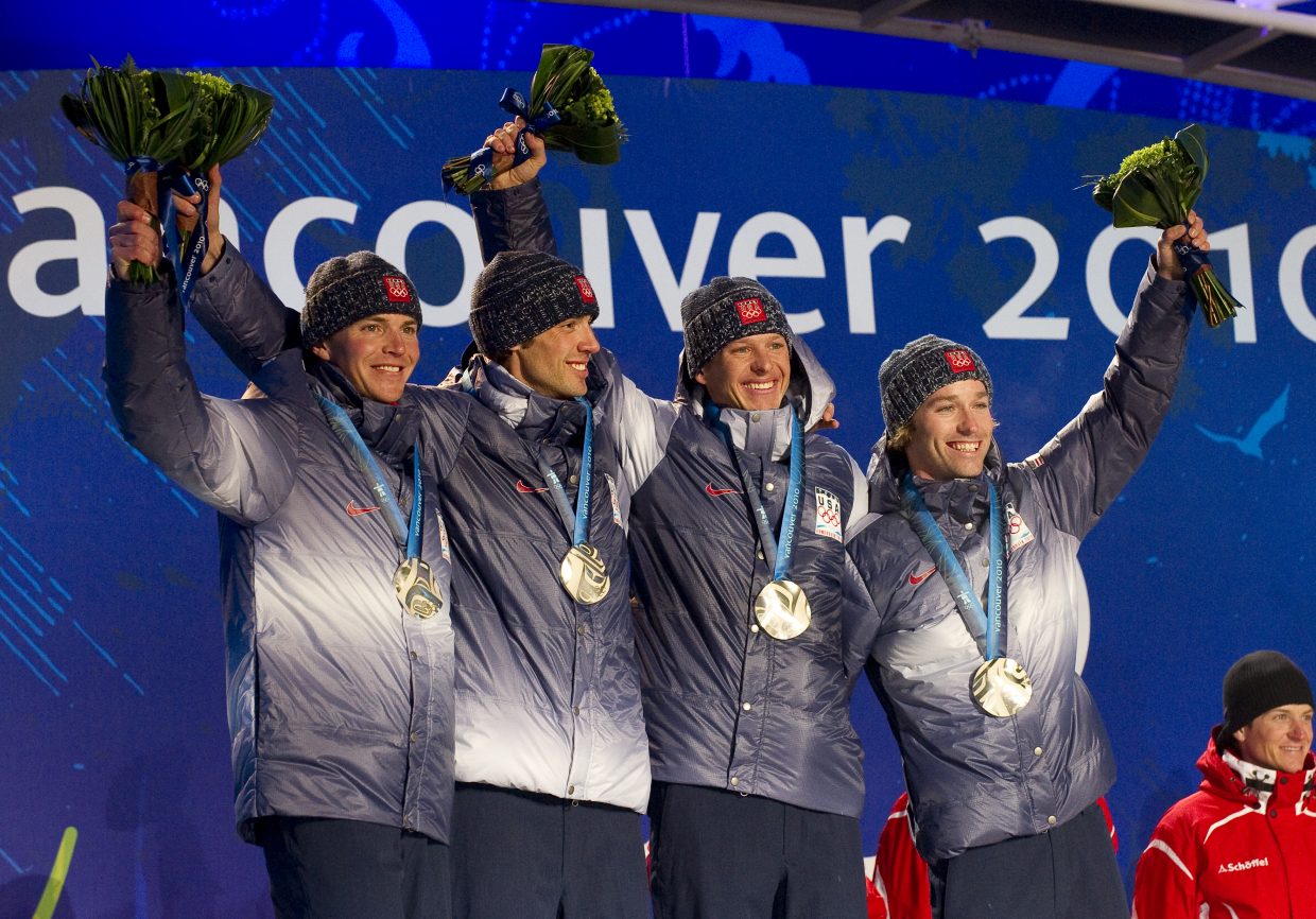 U.S. Nordic Combined Ski Team, silver medal, Feb. 23, 2010 ...