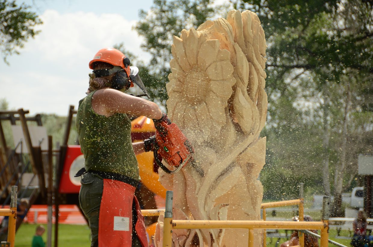 Whittlers nearly finished with wood carvings at Loudy-Simpson ...