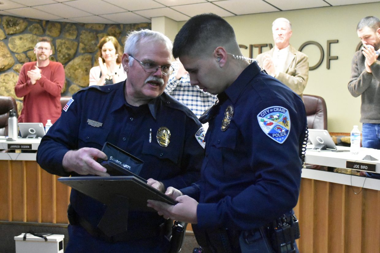Craig police officer recognized with Life Saving Award at city council ...