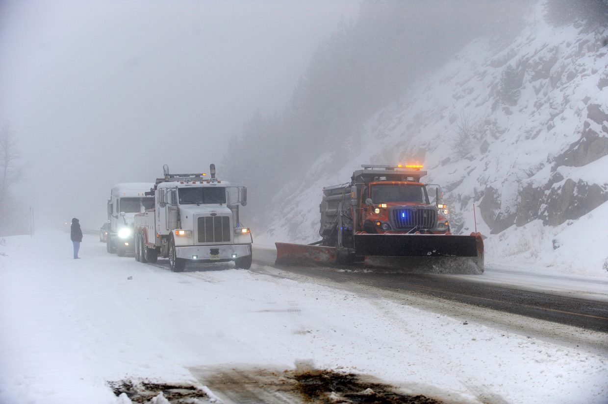 Snow creates hazardous driving conditions on Rabbit Ears Pass ...
