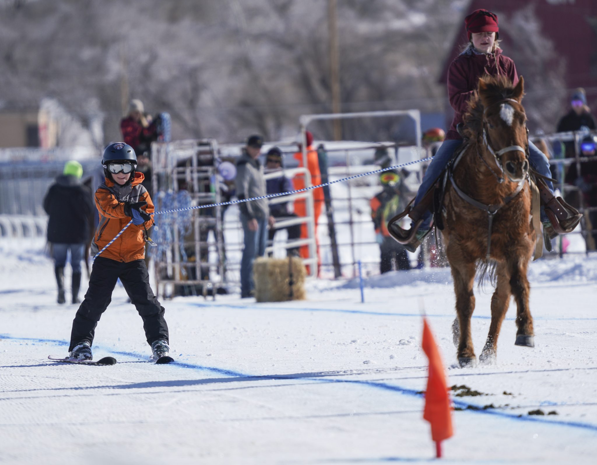 Photos: Skiers show skills in flight at Coal Mountain Skijoring ...