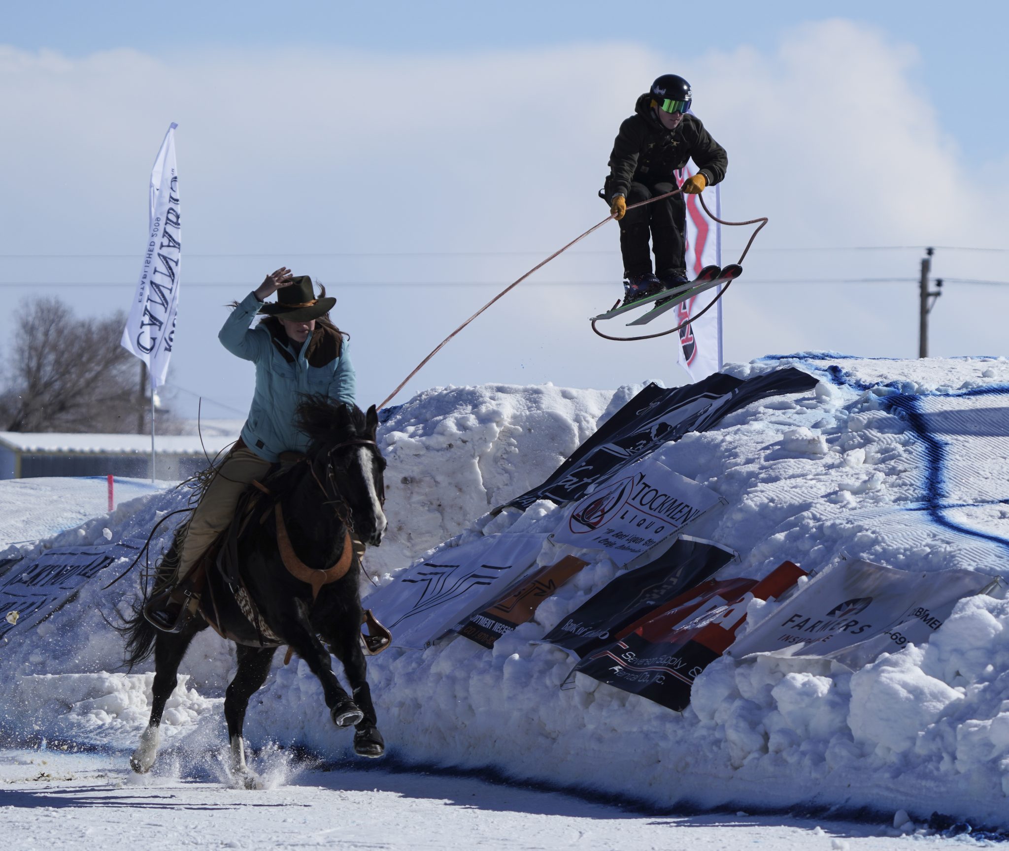 Photos: Skiers show skills in flight at Coal Mountain Skijoring ...