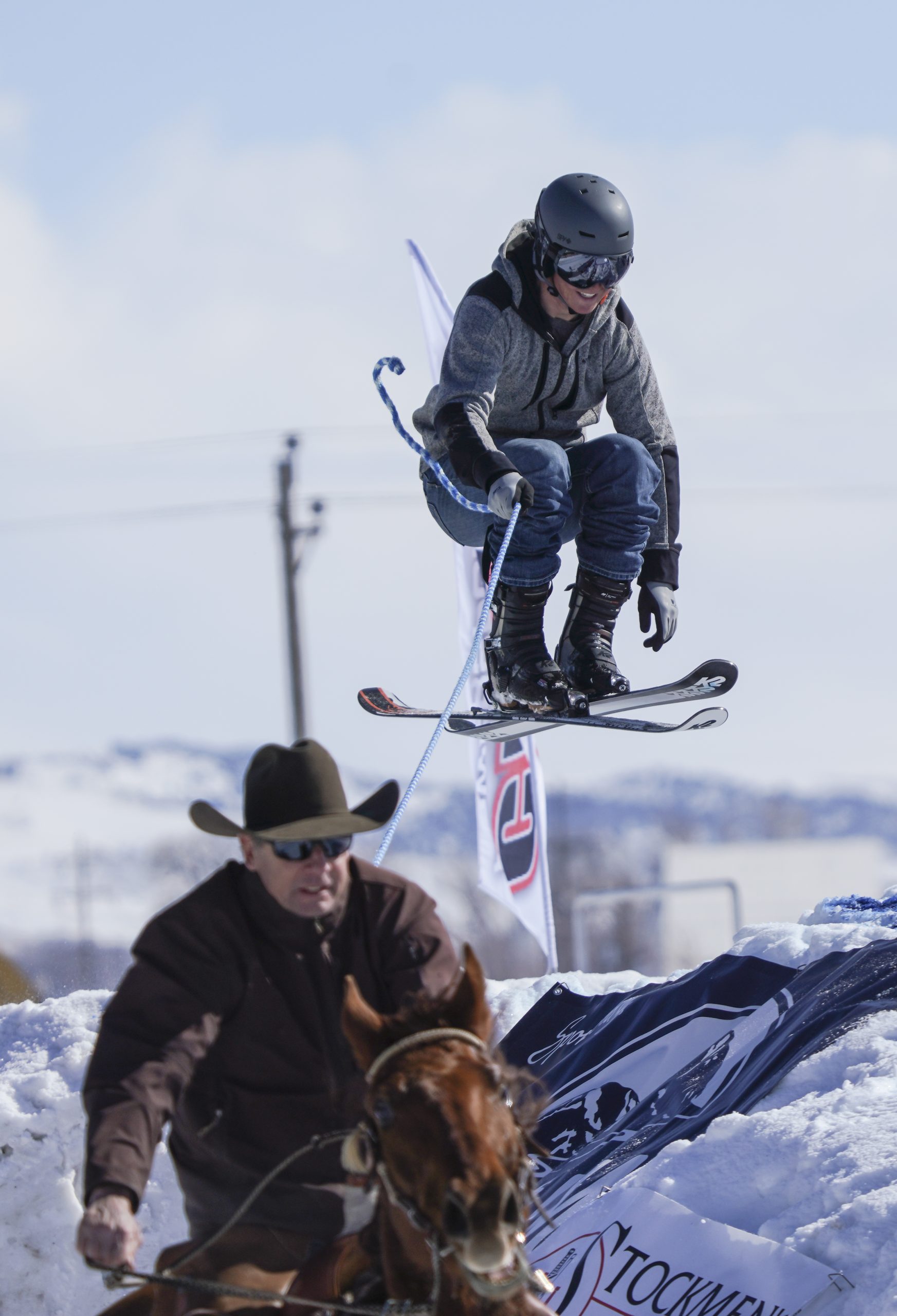 Photos: Skiers show skills in flight at Coal Mountain Skijoring ...