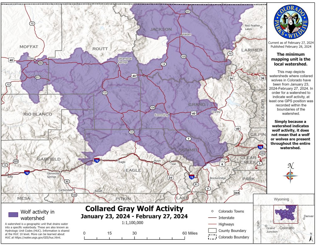 Colorado Parks and Wildlife releases new wolf map depicting locations ...