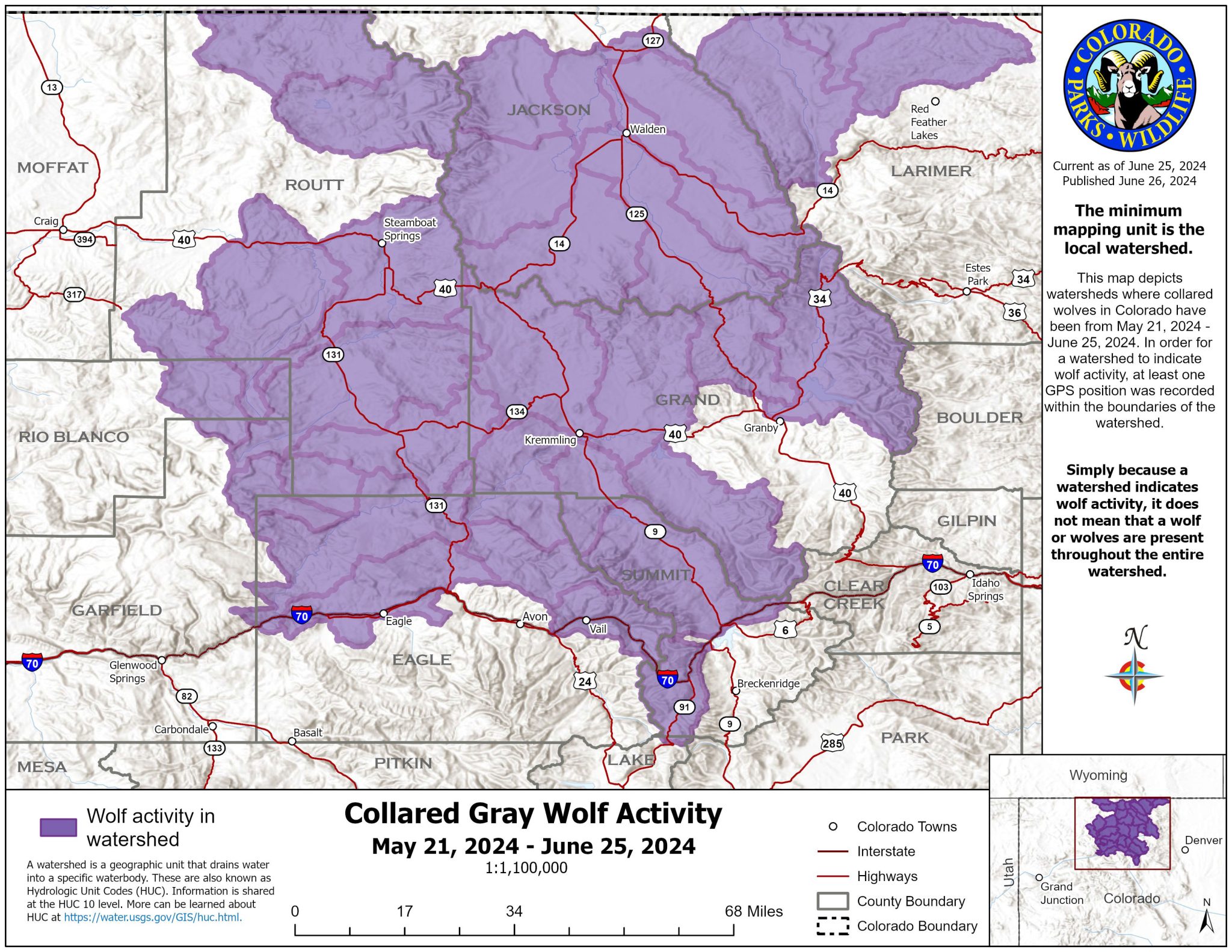 June map shows wolves moving into Eagle, Summit counties, slightly ...