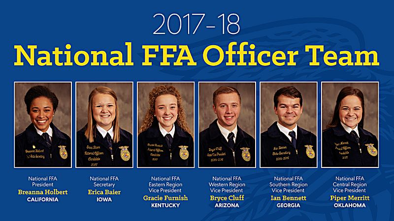 2017-18 National FFA officer team elected at 90th National FFA ...