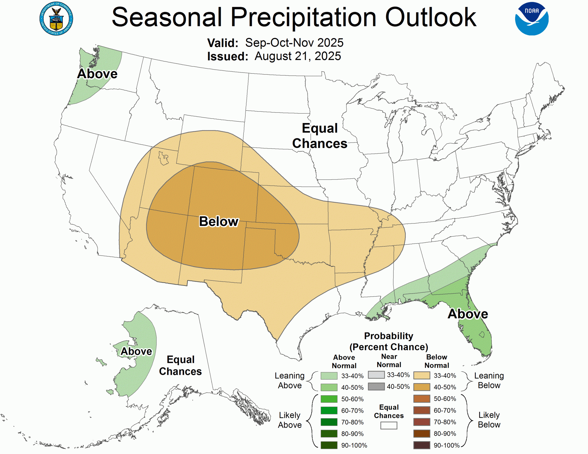 La Niña expected again, meaning a tilt toward below-normal Autumn ...
