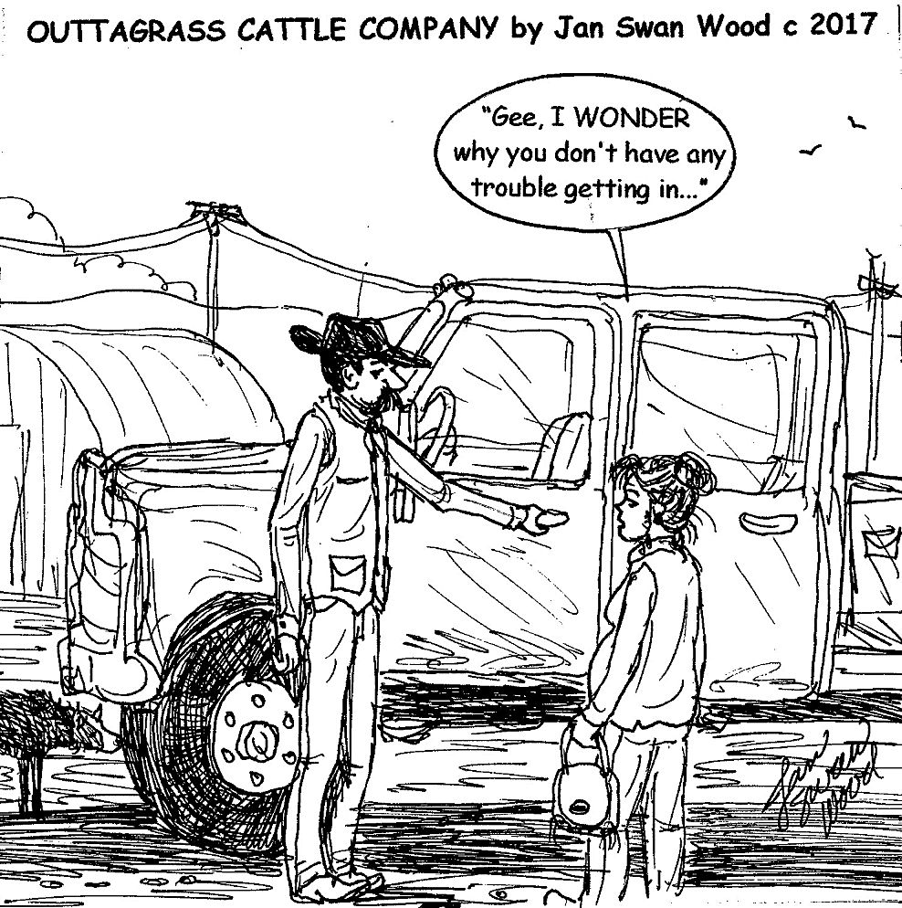 “It’s easy…” Outtagrass Cattle Co. cartoon by Jan Swan Wood | TSLN.com