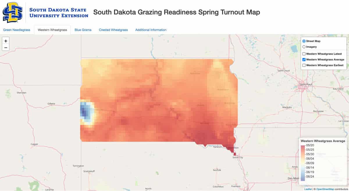 South Dakota Grazing Readiness Spring Turnout Map | TSLN.com