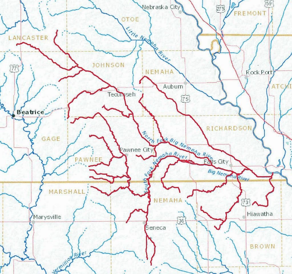 Major Nebraska Rivers and their Drainages | TSLN.com