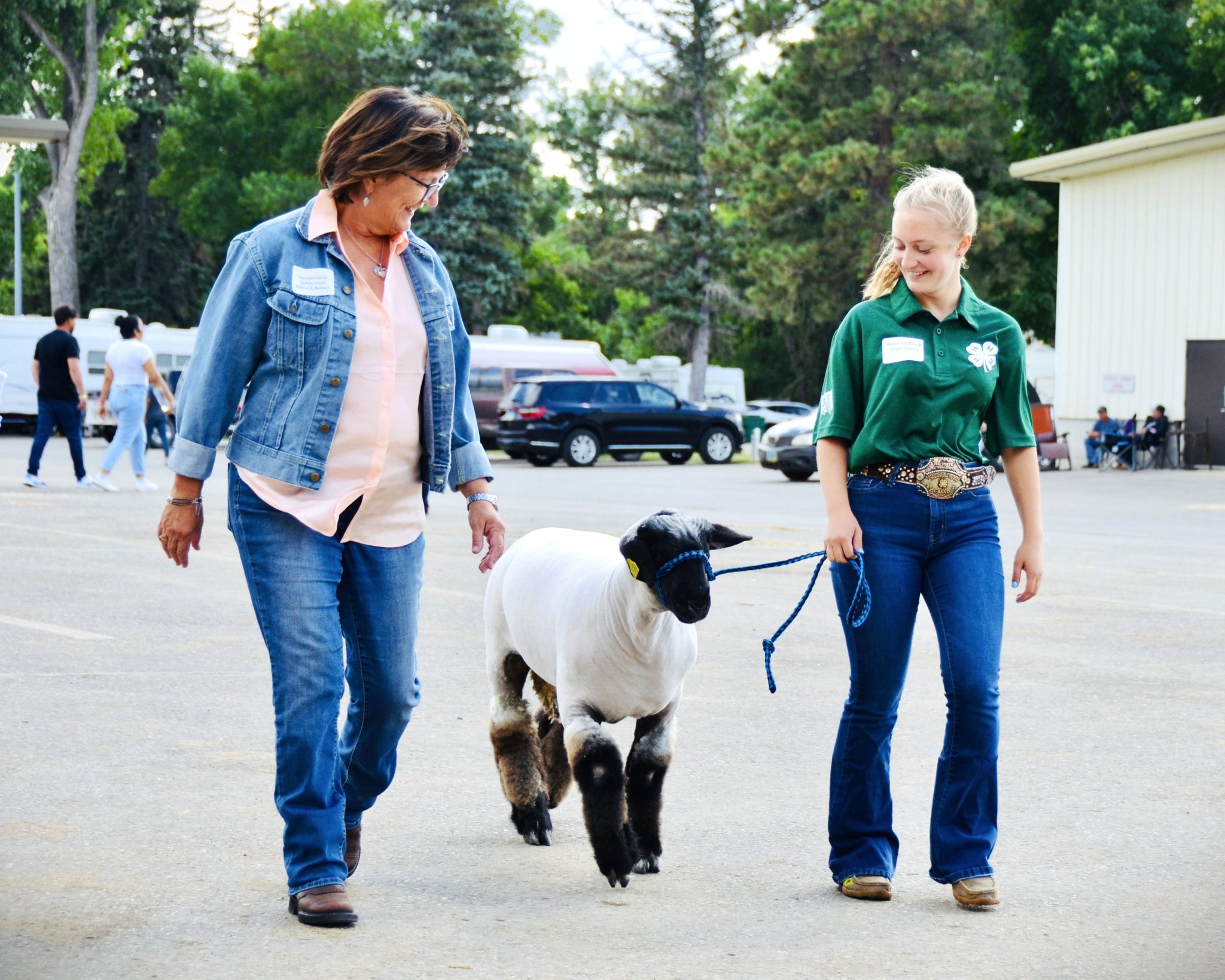 State leaders try their hand at 4-H livestock showmanship at the North ...
