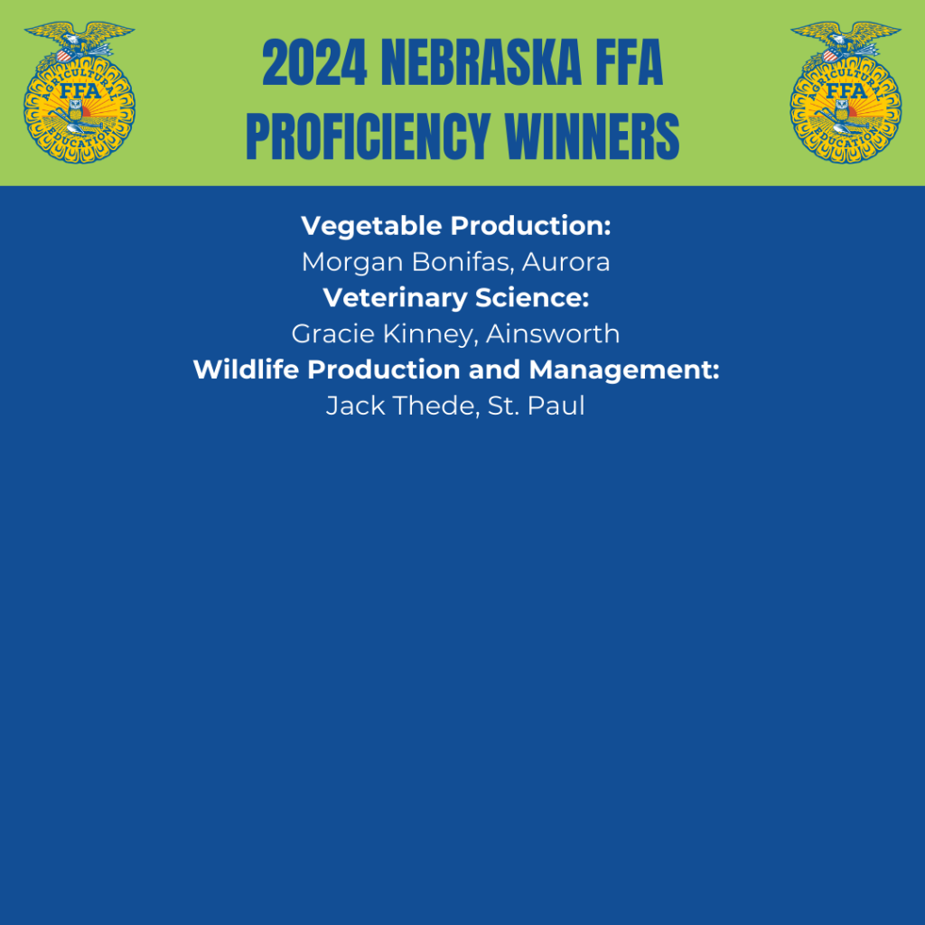 Nebraska FFA Proficiency Award Winners Recognized for SAE Achievement ...