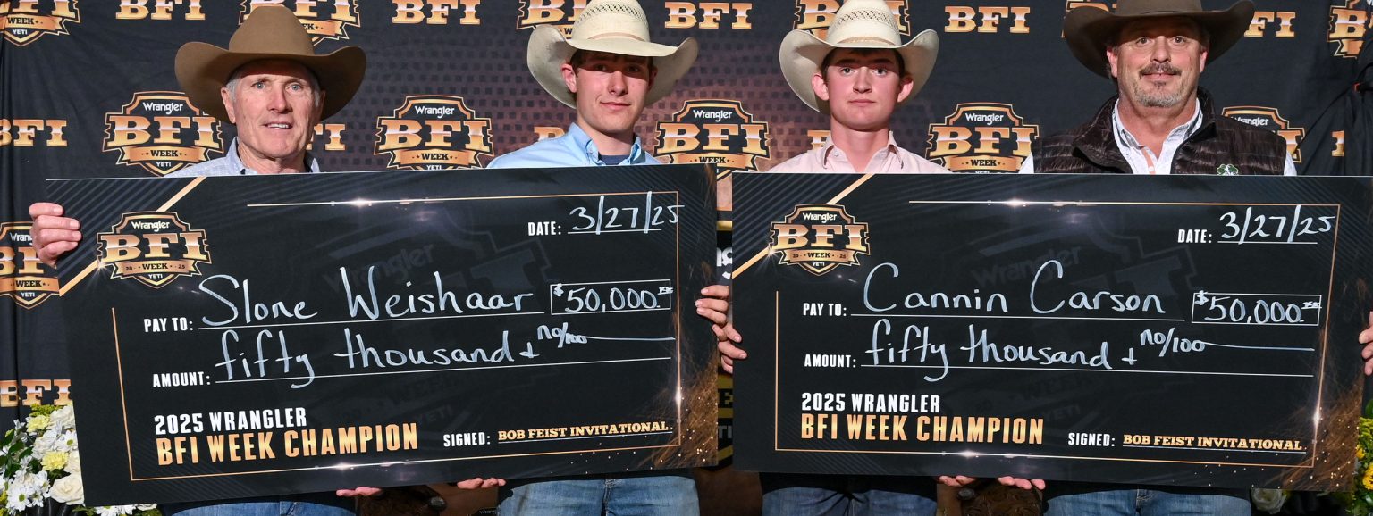 Slone Weishaar & Cannin Carson Win Record-Breaking $100K 2025 BFI Hooey ...