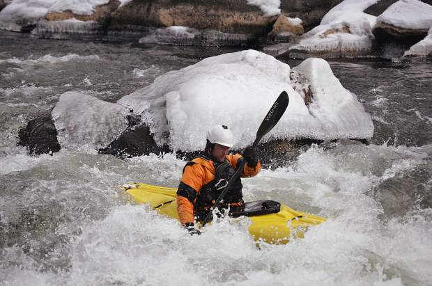 Colorado Escapist: Winter kayaking in the cold and snowy Glenwood ...