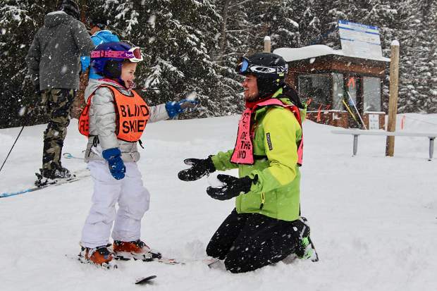 Photos: Blind skiers take to the fresh pow at Breckenridge Ski Resort ...
