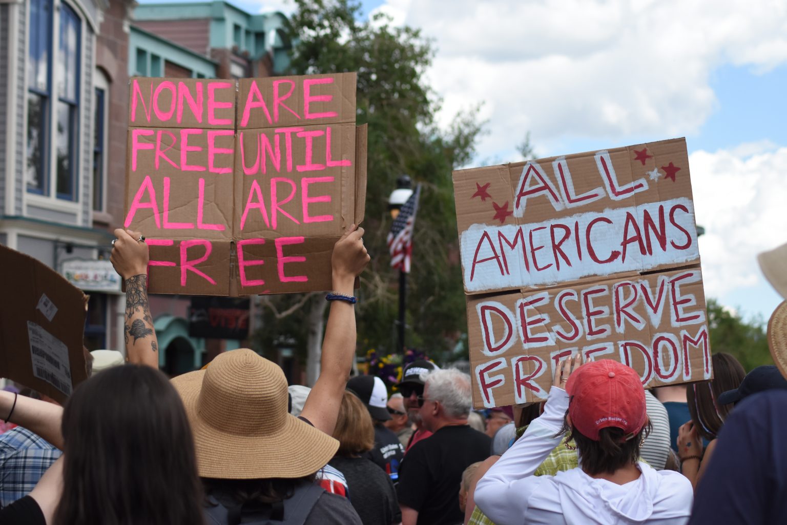 Summit County residents protest during Breckenridge Fourth of July ...