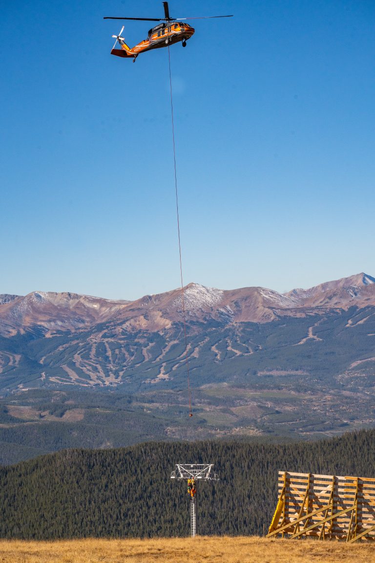 Keystone Resort flies in lift towers for new Bergman Express lift as ...