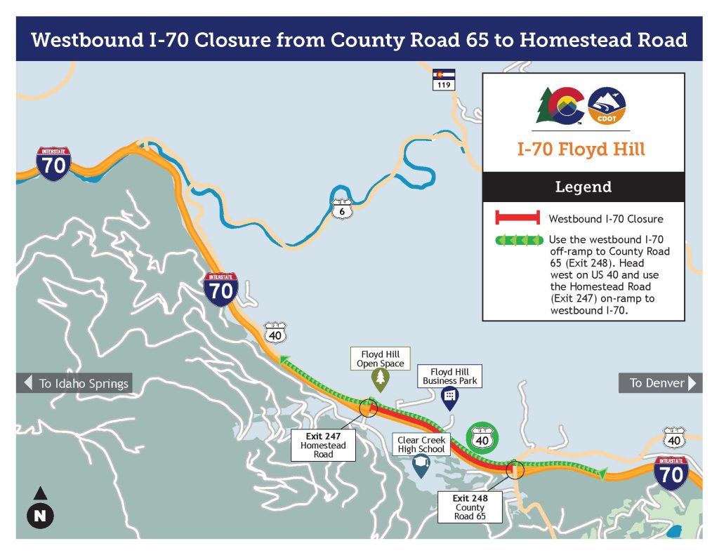 Full closures expected overnight on I-70 near Evergreen in coming weeks ...