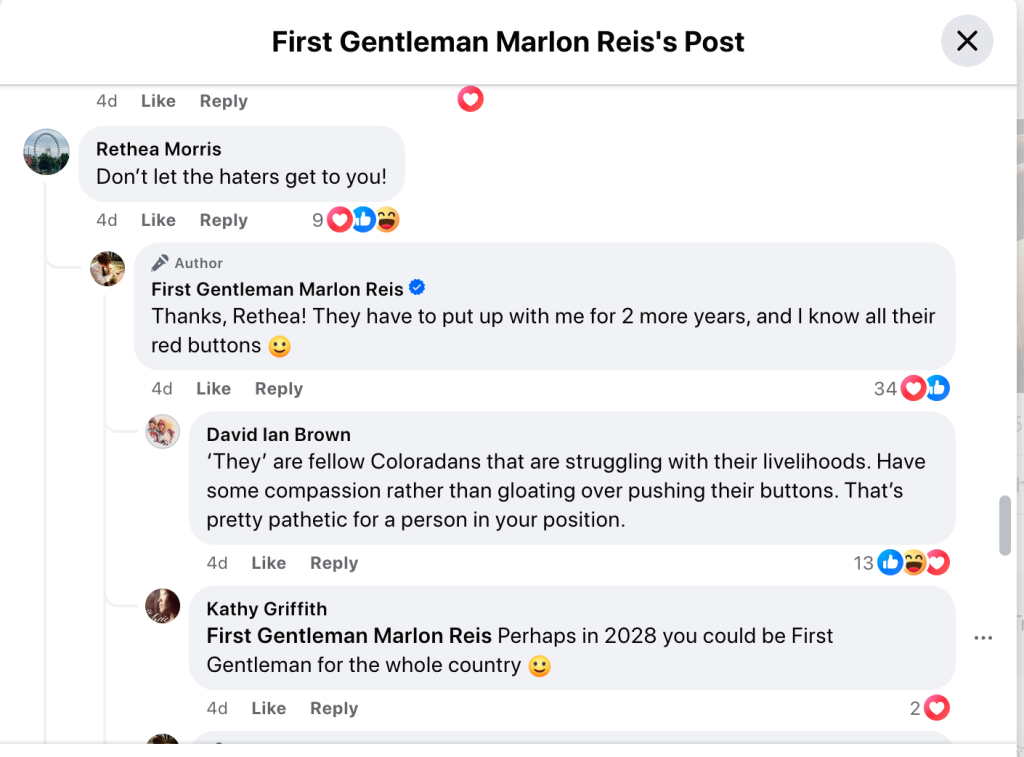 Colorado’s first gentleman calls for ‘teamwork’ in return to social ...