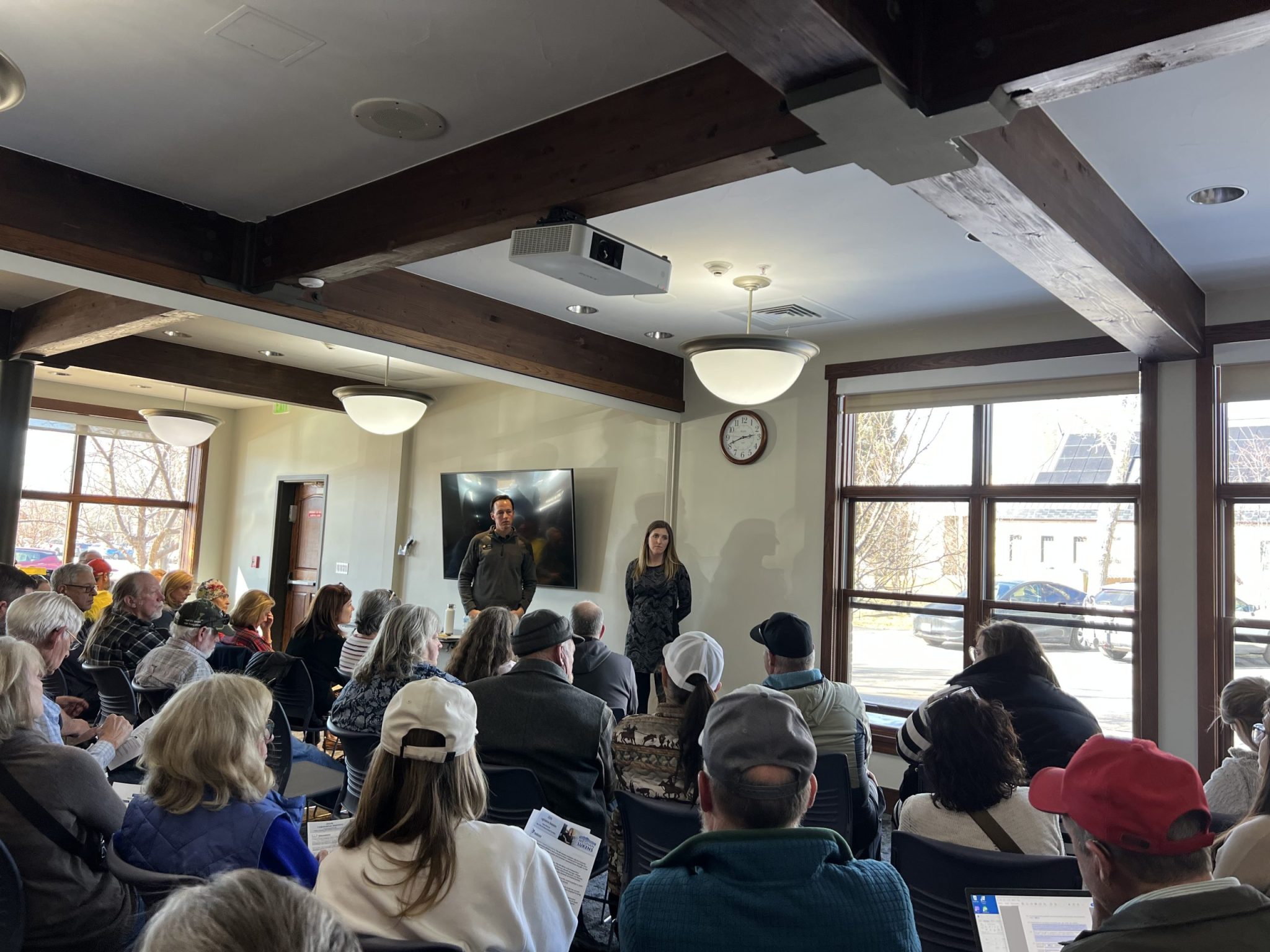 At town hall in Eagle, Dylan Roberts says ‘there’s no away around ...