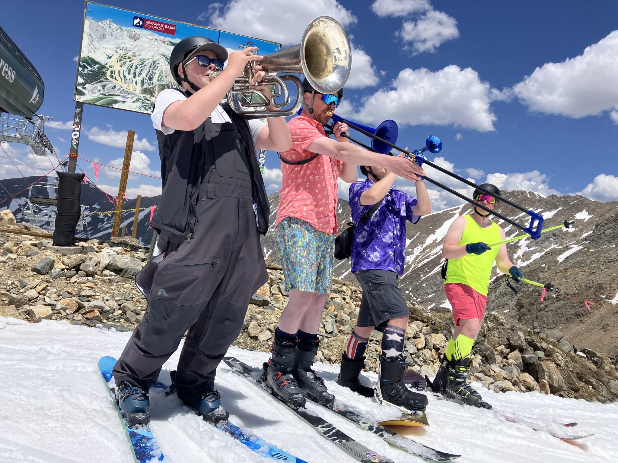 VIDEO: Brass musicians close out Colorado’s ski season by serenading pond skimmers at A-Basin ...