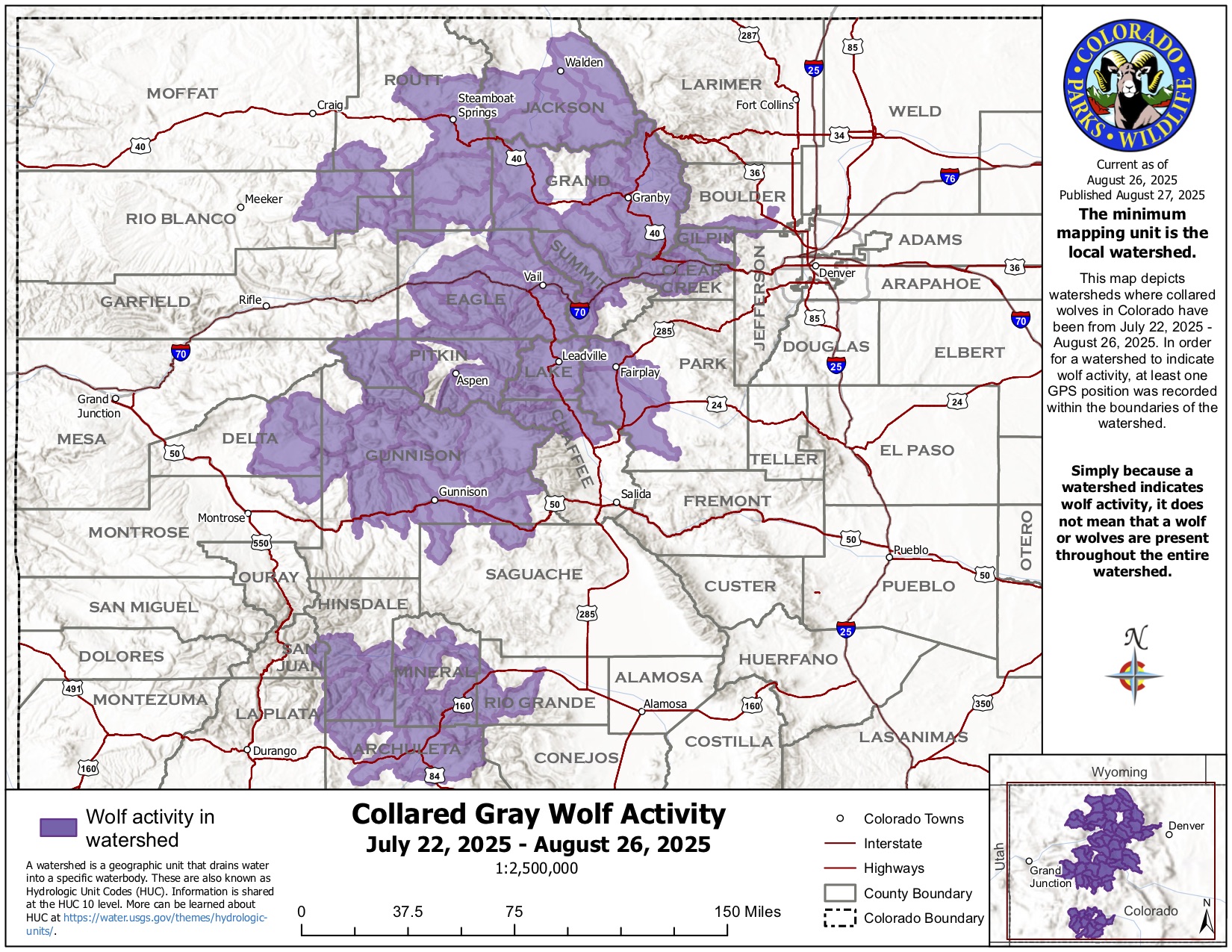 Where Colorado’s collared gray wolves traveled in August | SummitDaily.com