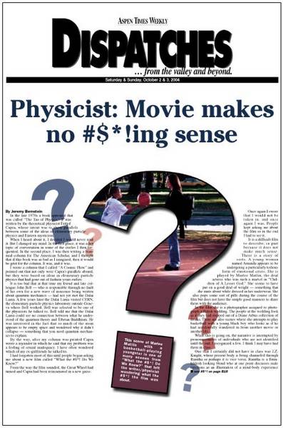 Physicist: Movie makes no #$*%!ing sense | AspenTimes.com