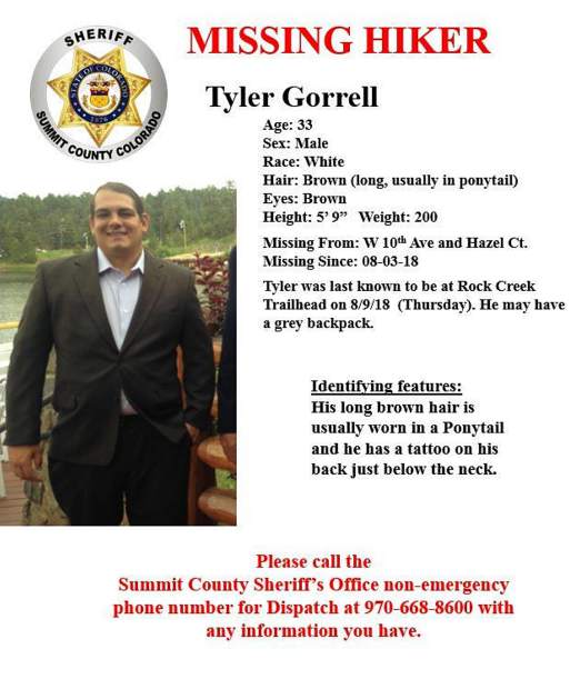 Denver resident Tyler Gorrell is missing in Silverthorne’s backcountry ...