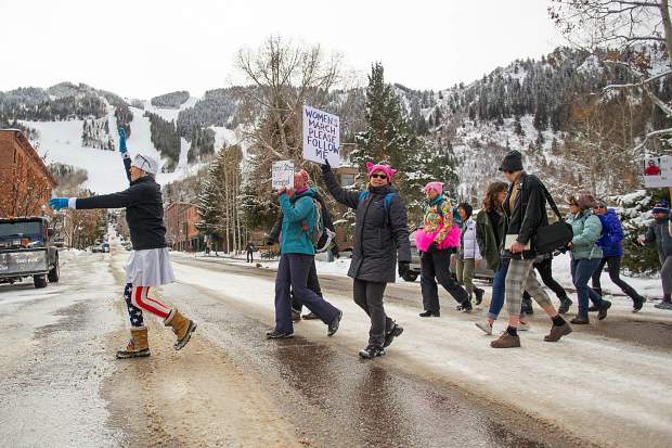 Dozens take to Paepcke Park in Aspen for the third annual women’s march ...