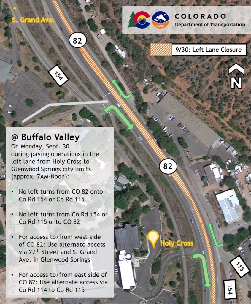 Highway 82 paving impacts in Glenwood Springs to continue this week ...