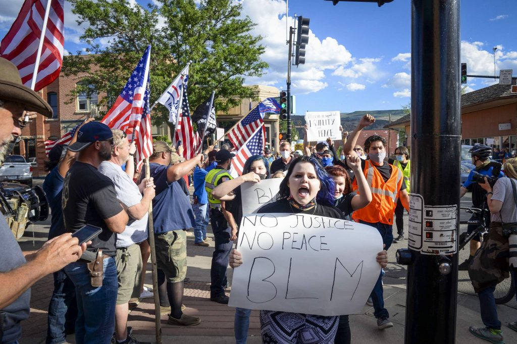 Juneteenth marchers met by counter-protesters motorcyclists in Rifle ...
