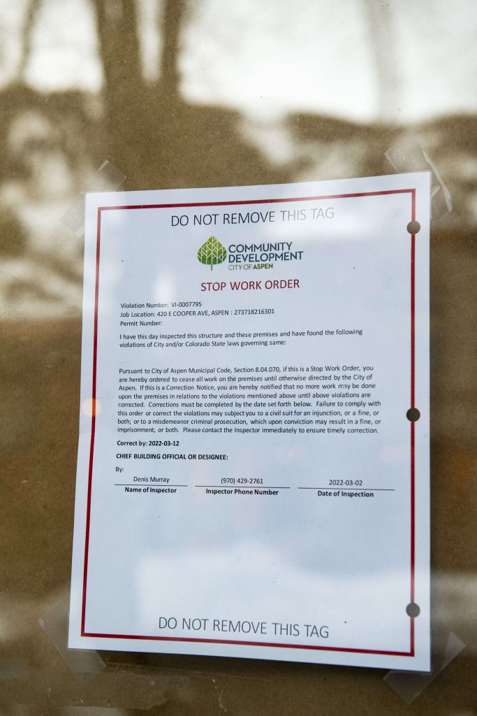 Red Onion project gets red-tagged for unapproved work | AspenTimes.com