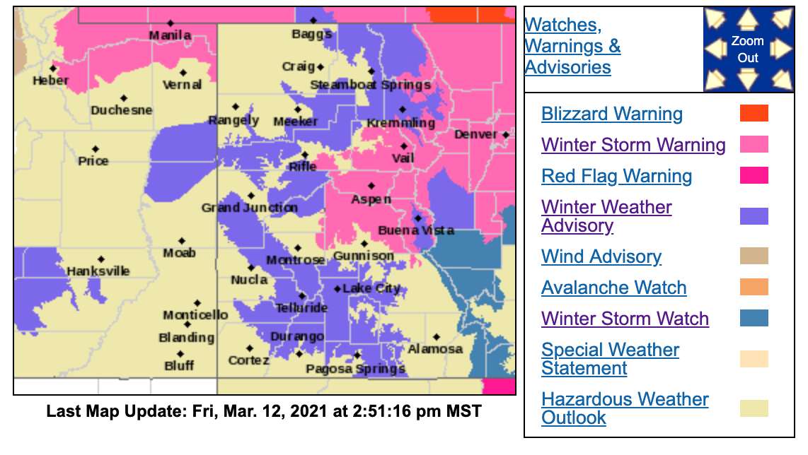 NWS upgrades to winter storm warning for Aspen, Snowmass this weekend ...