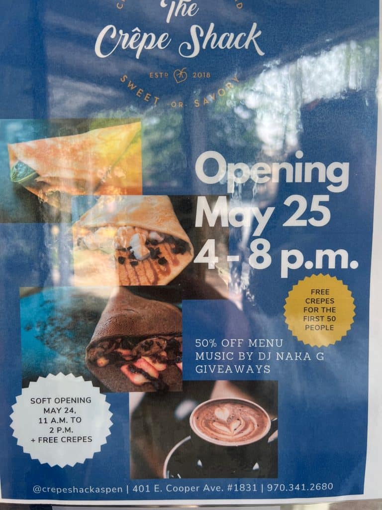 Aspen Misc.: Crepe Shack holds opening celebrations in Aspen ...