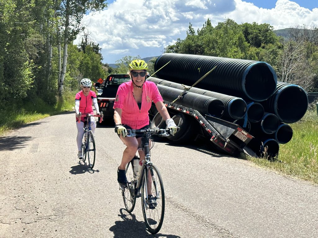 Aspen Misc.: Stuck pipe truck on Woody Creek Rd. | AspenTimes.com