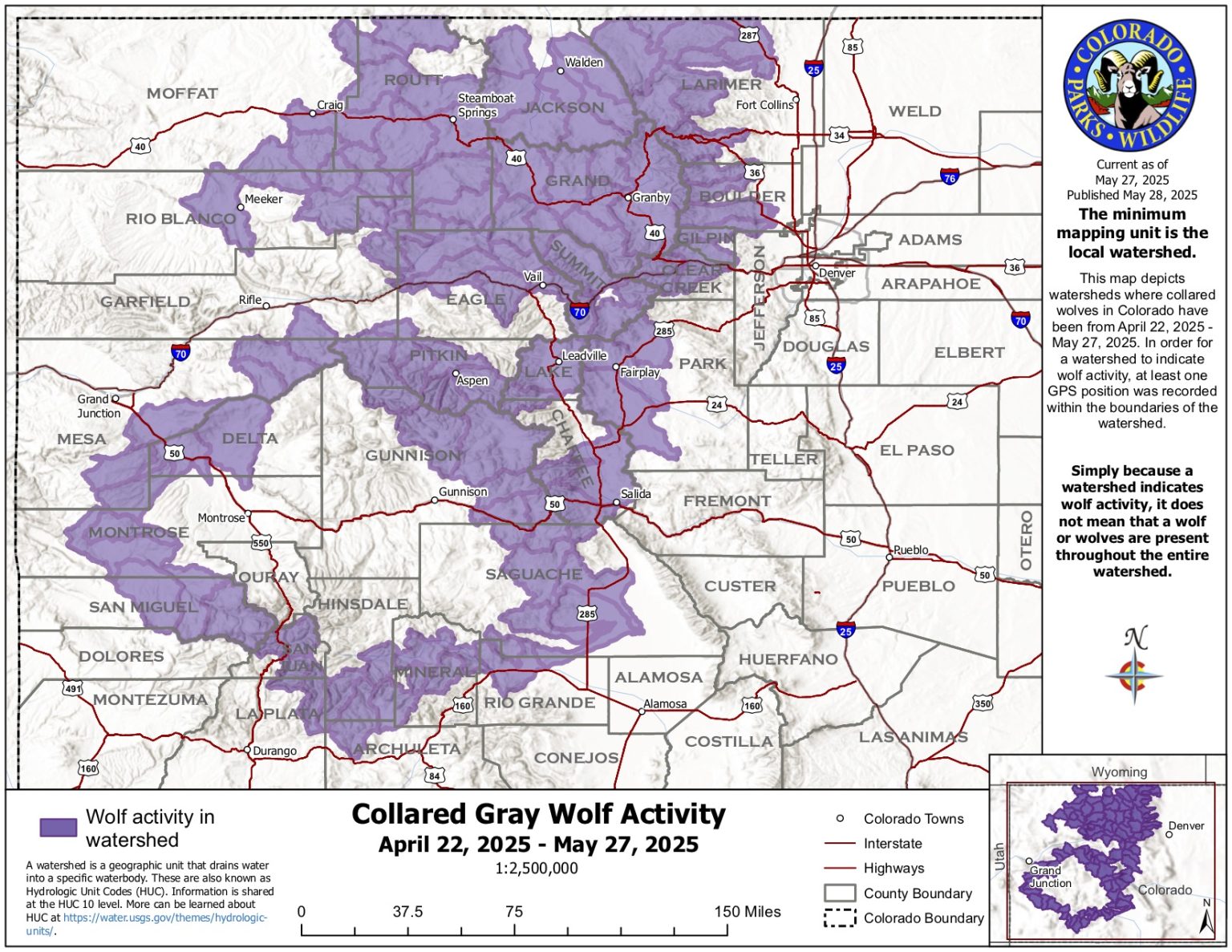 Colorado’s reintroduced wolves tour new counties in latest activity map ...