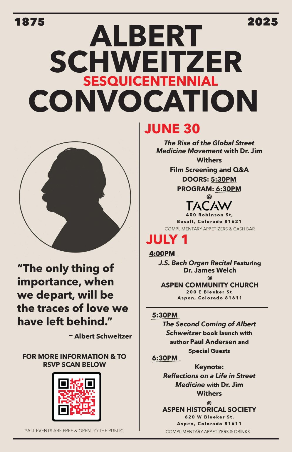 Dr. Albert Schweitzer’s legacy and historic visit Aspen to be ...