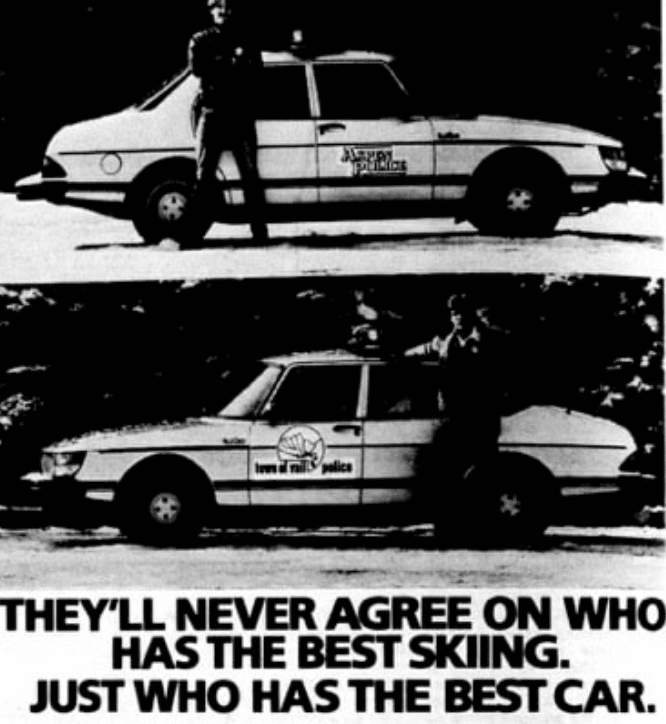Time machine: 40 years ago, Saab ad features Vail and Aspen police in ...