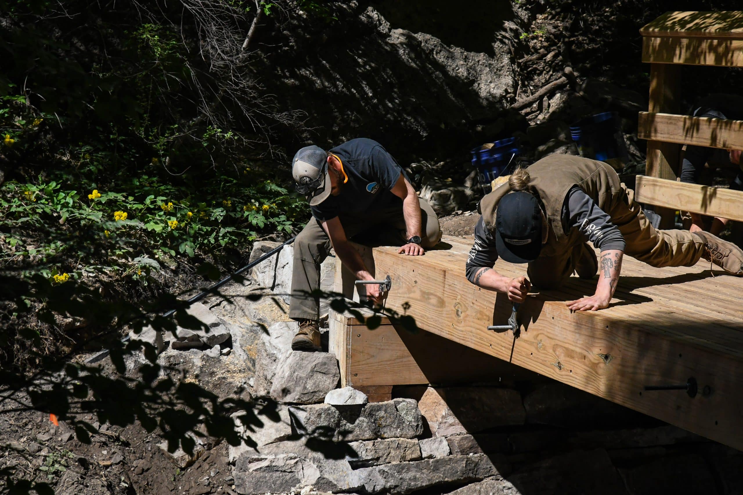 PHOTOS: Summit to Sea trail builders rebuild temporary, primitive trail ...