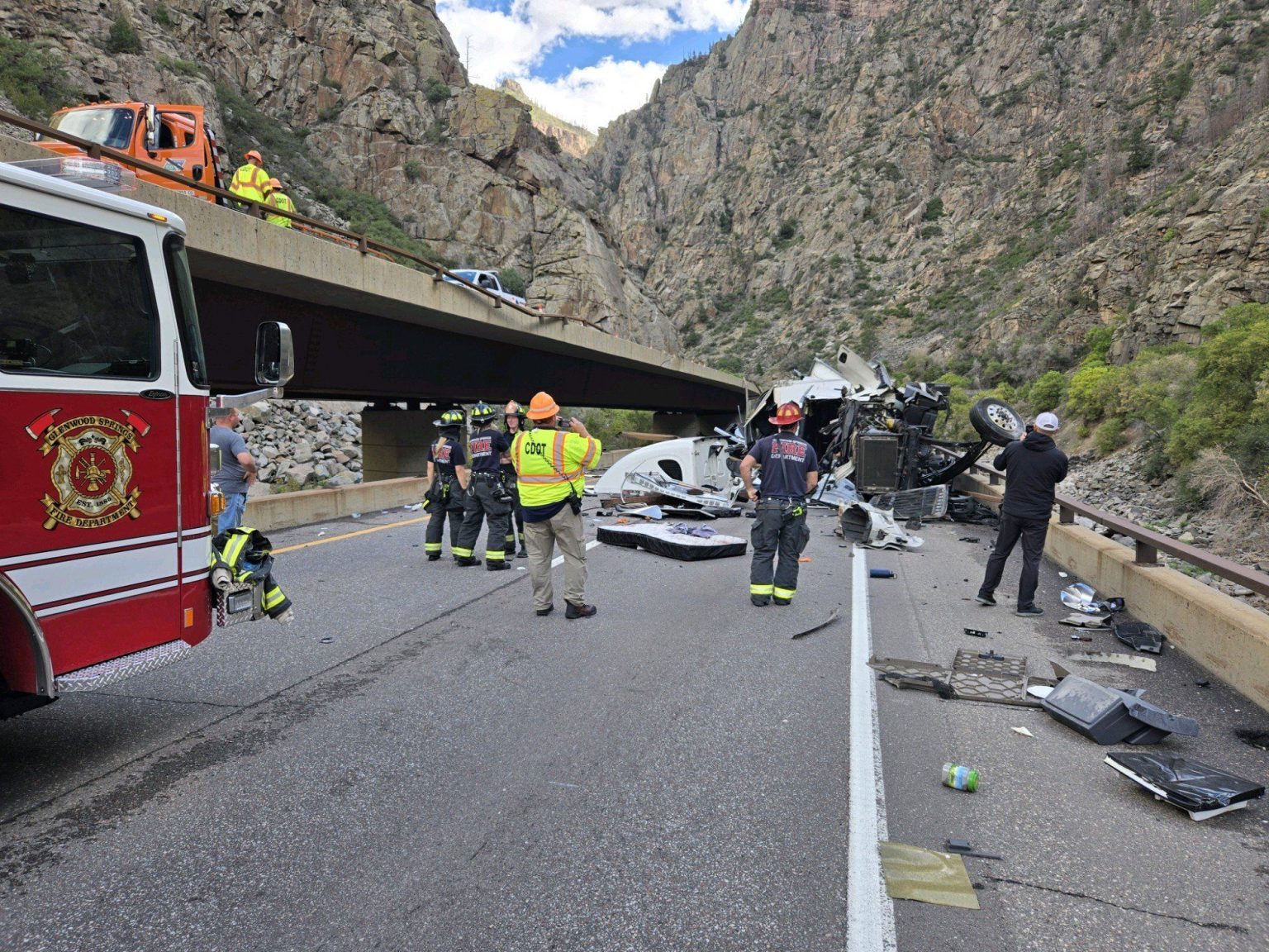 Semi-truck crash in Glenwood Canyon shuts down I-70, spills cargo and ...