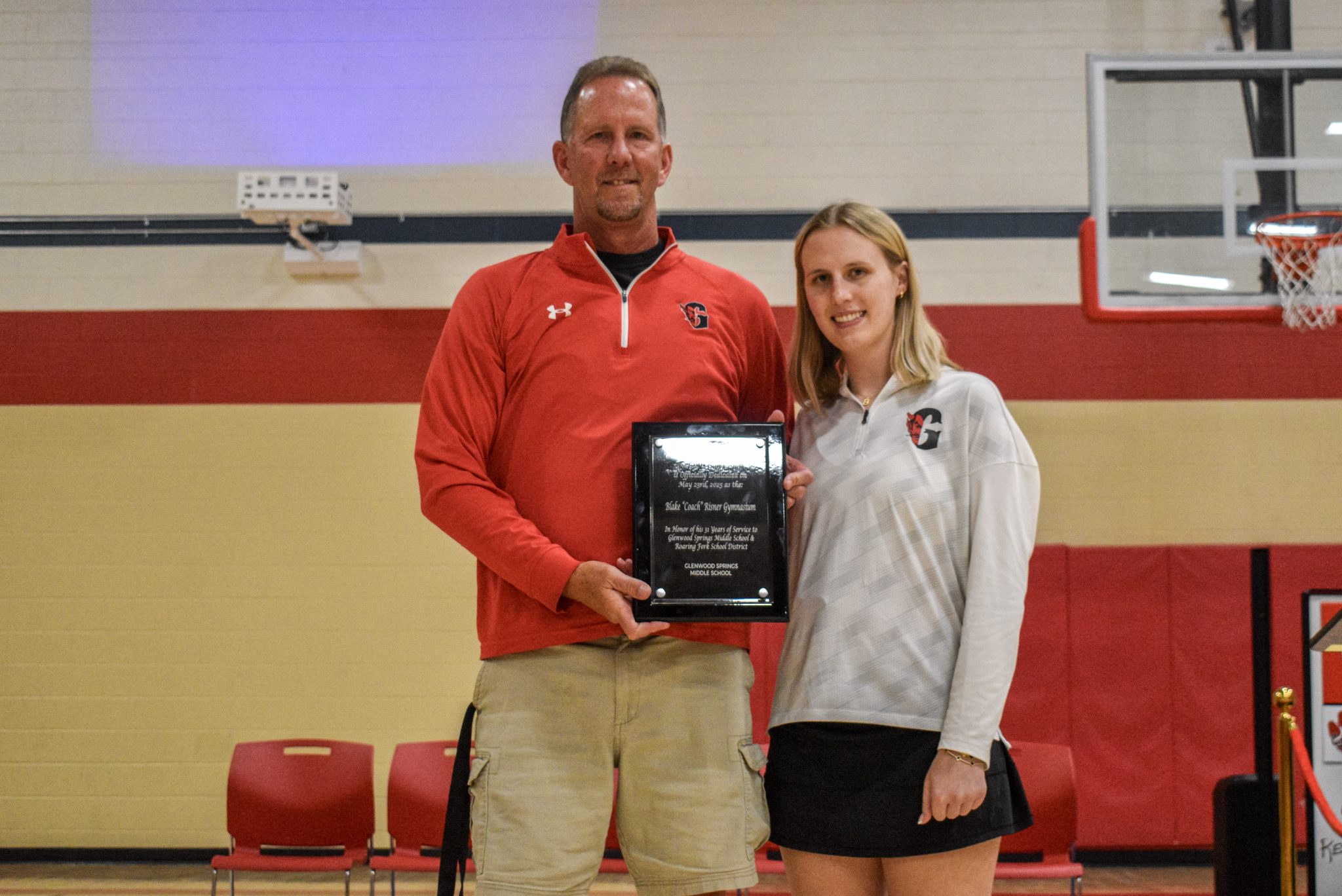 Blake Risner honored with gym dedication after 31 years at Glenwood ...