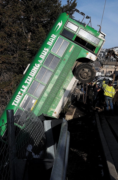 Photos: Turtle Bus rescued by crane | VailDaily.com