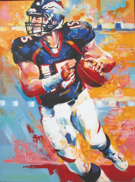 Tim Tebow (painting) stops in Vail before Super Bowl | VailDaily.com