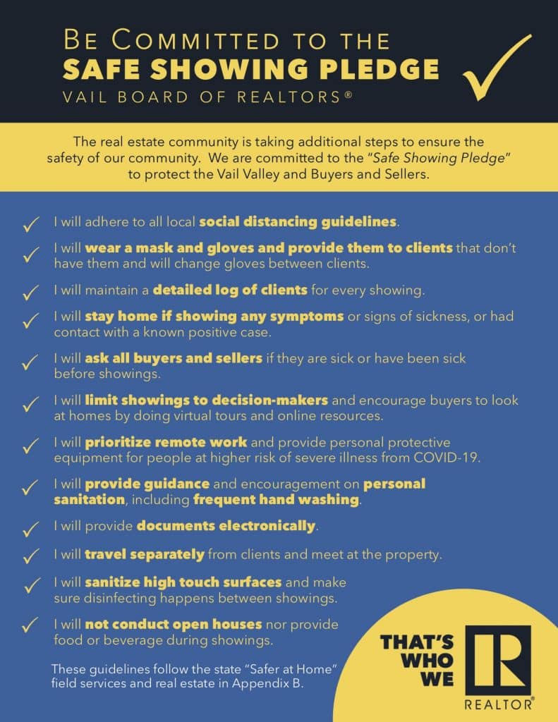 Vail Board of Realtors has a new ‘safe showing’ pledge | VailDaily.com
