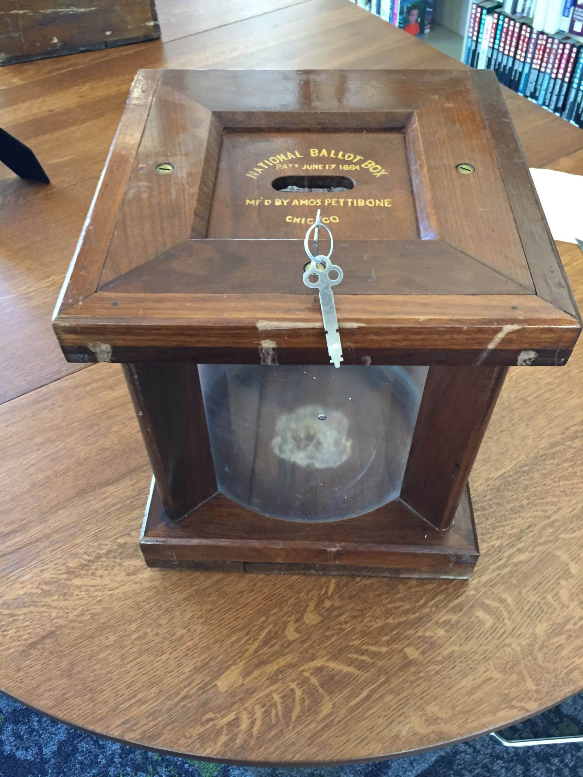 Historic ballot box patented in 1884 on display at Eagle Public Library ...