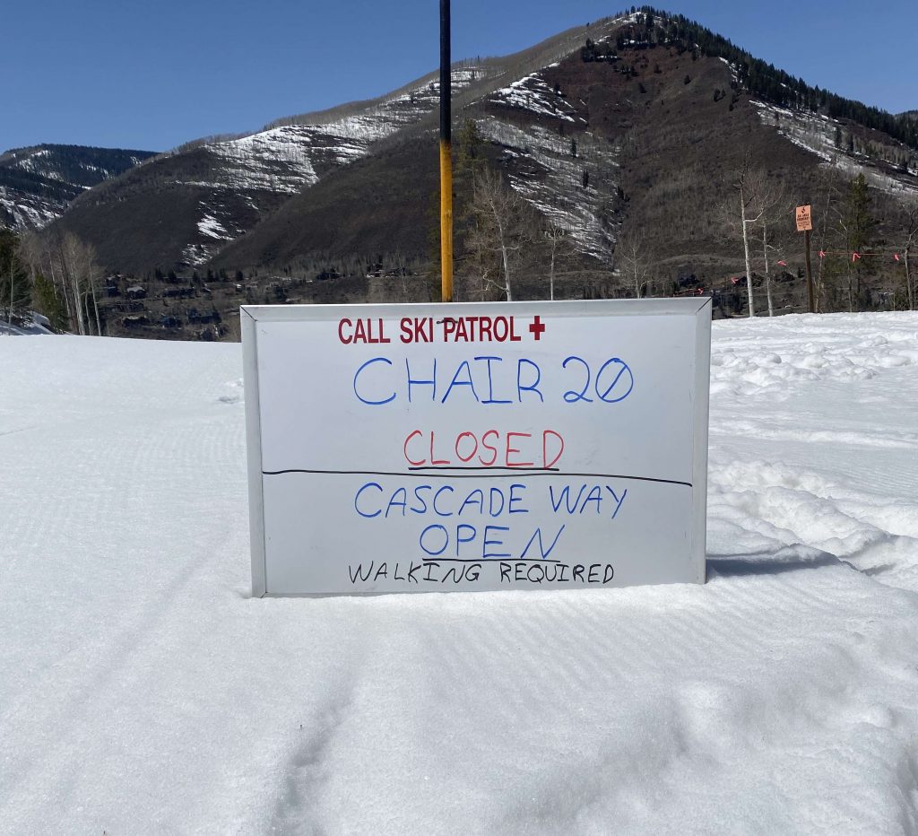 Vail Mountain closes west side lifts as season approaches final weeks ...