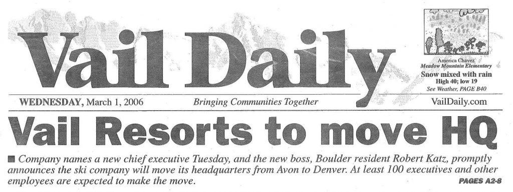 Vail Resorts’ Rob Katz moving into new role, Kirsten Lynch to be ...