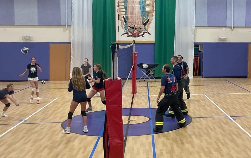 A surprise opponent: Firefighters join St. Clare middle school ...