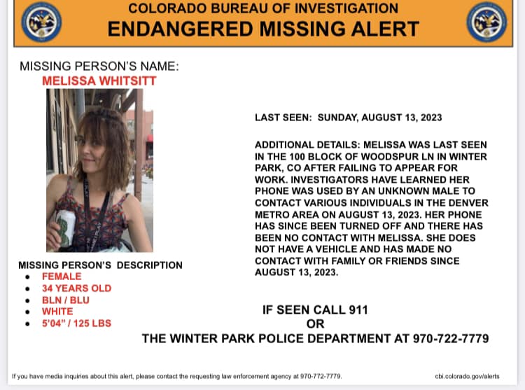 Authorities issue endangered missing alert for woman last seen in Winter Park | VailDaily.com