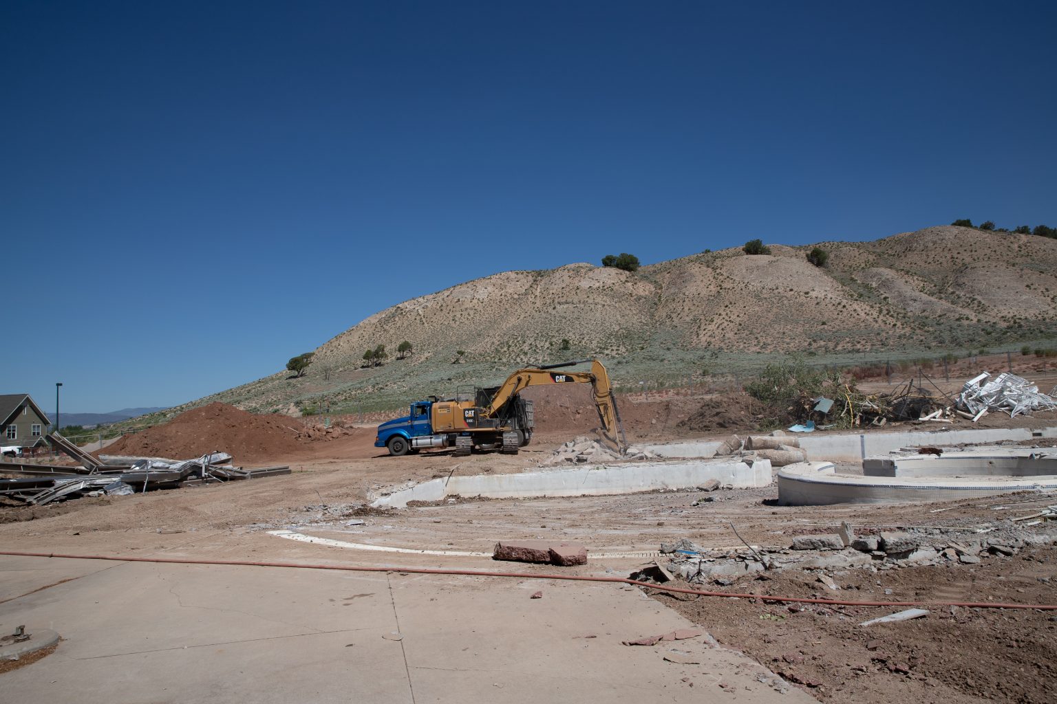The new Eagle Pool will have 2 water slides as construction continues ...